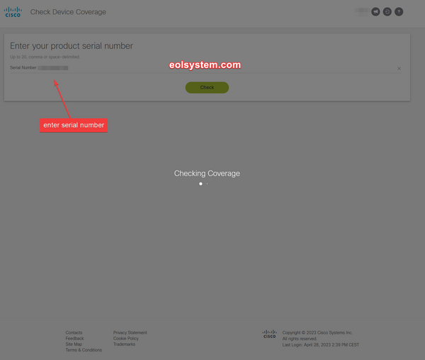 How to Verify Cisco Serial number, Product Warranty and Coverage Status